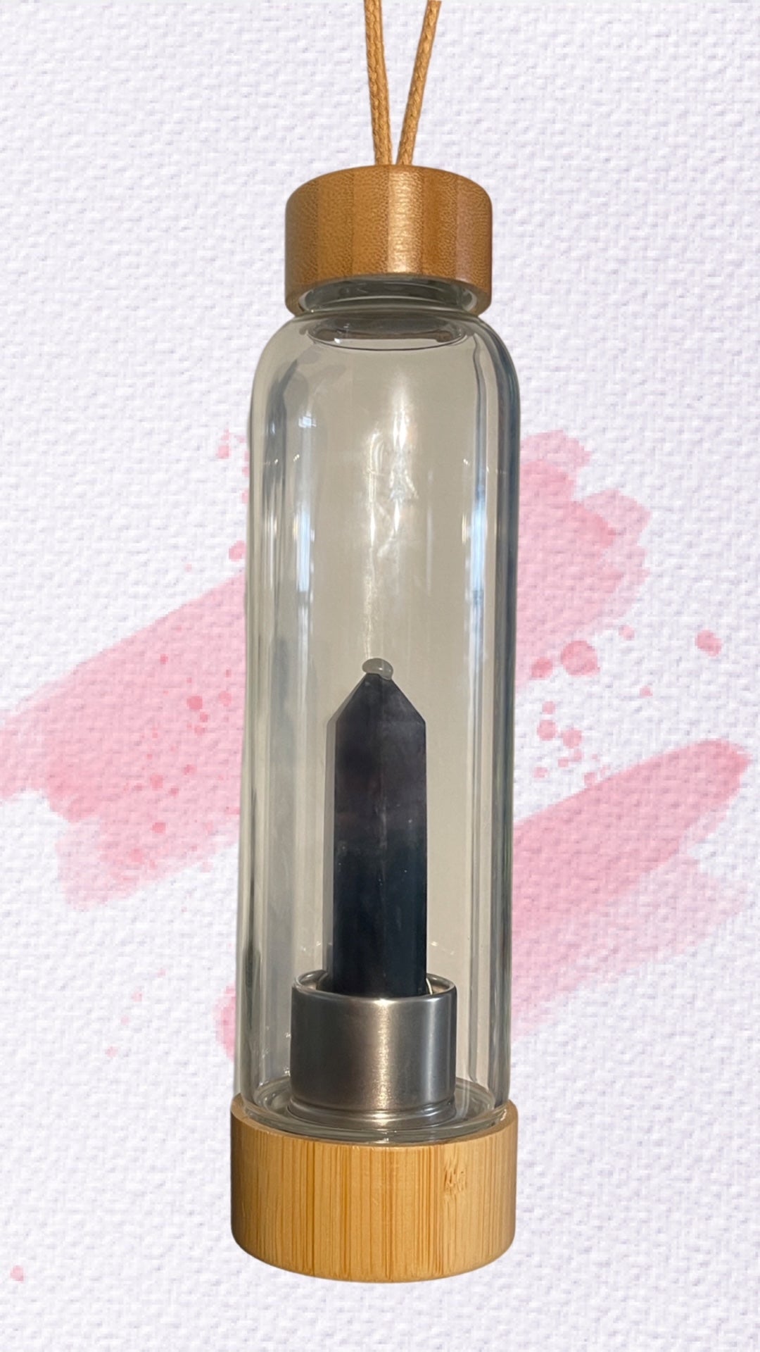 Botella de cristal con cuarzo – Gem by C. Luz